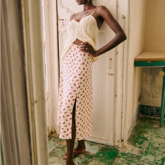 Sezane | Skirts | Sezane Tabata Skirt In Mindy Print Pastel Flowers ...